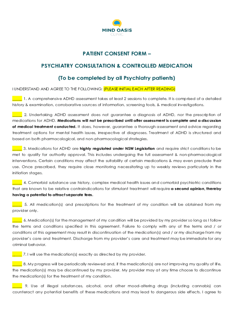 Fillable Online Patient Consent Form - Psychiatry consultation.docx Fax ...