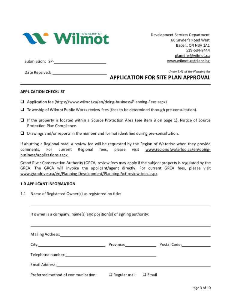 Fillable Online Site plan approval application Fax Email Print - pdfFiller