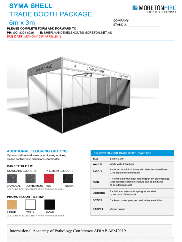 Fillable Online SIGNAGE ORDER FORM SYMA SHELL TRADE BOOTH PACKAGE ...