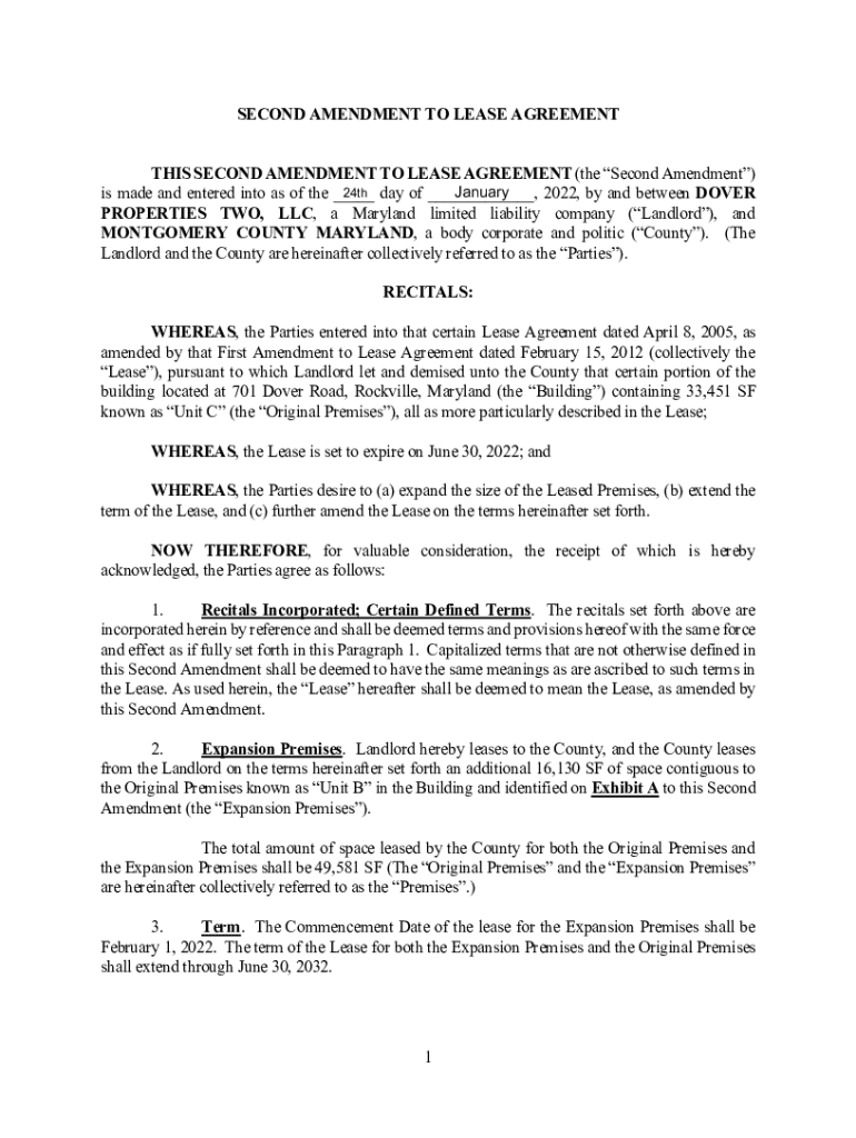 Fillable Online second amendment to lease agreement Fax Email Print ...