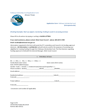 Fillable Online Pathway Scholarship Fund Application Form Fax Email Print - pdfFiller