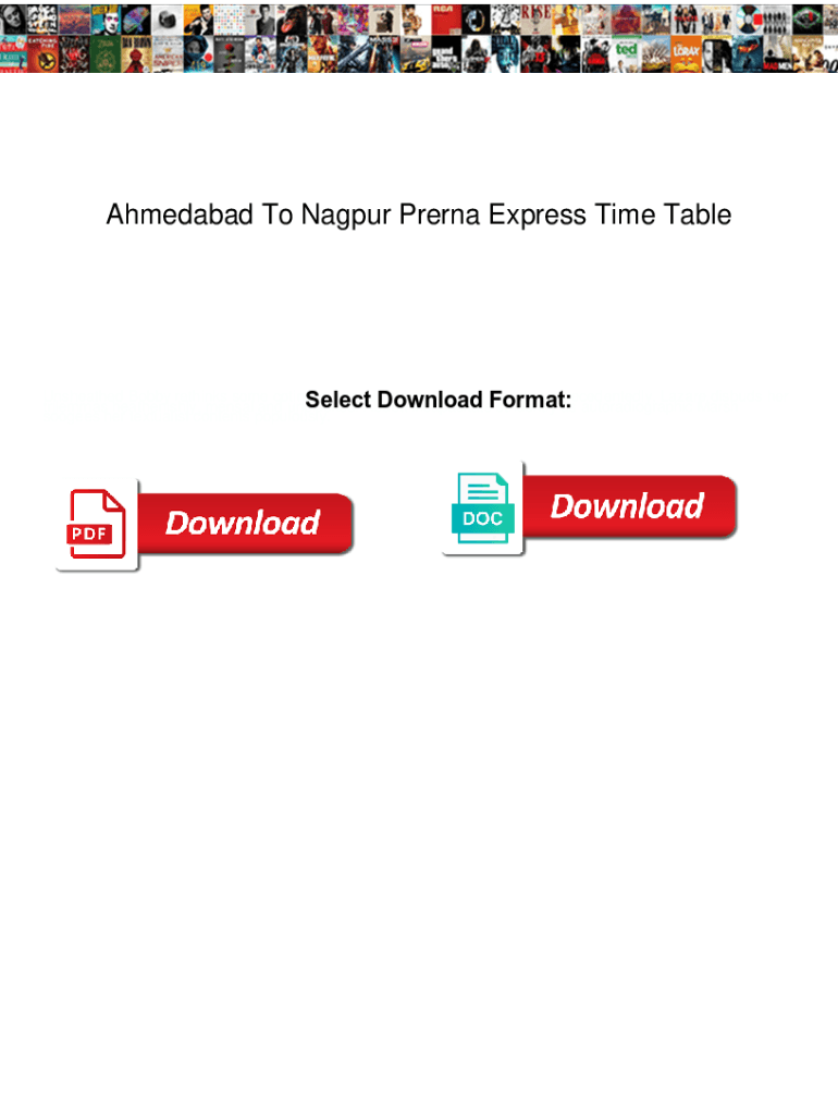 Fillable Online Ahmedabad To Nagpur Prerna Express Time Table ...