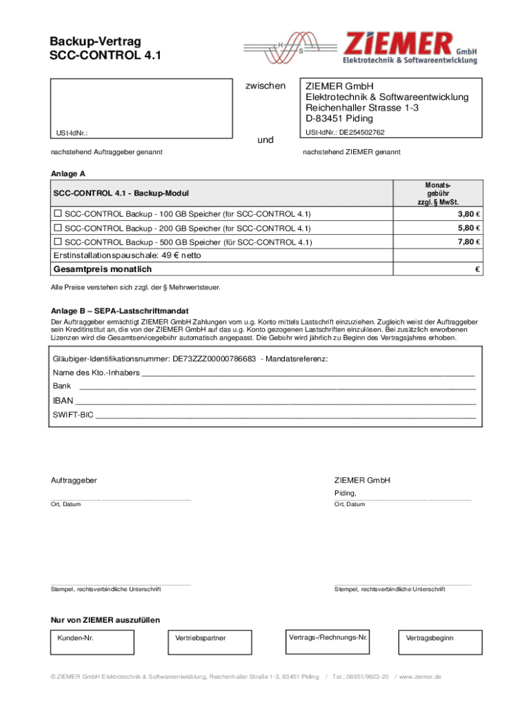 Ausfüllbar Online Software-Service-Vertrag Fax Email Drucken - pdfFiller