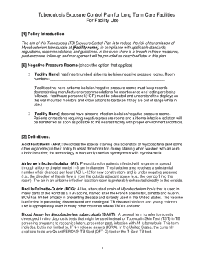 Fillable Online hip phila Tuberculosis Exposure Control Plan for Long ...