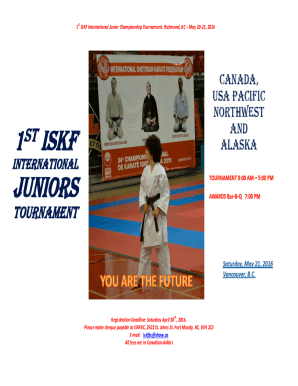 Fillable Online 1st ISKF International Junior Championship Tournament ...