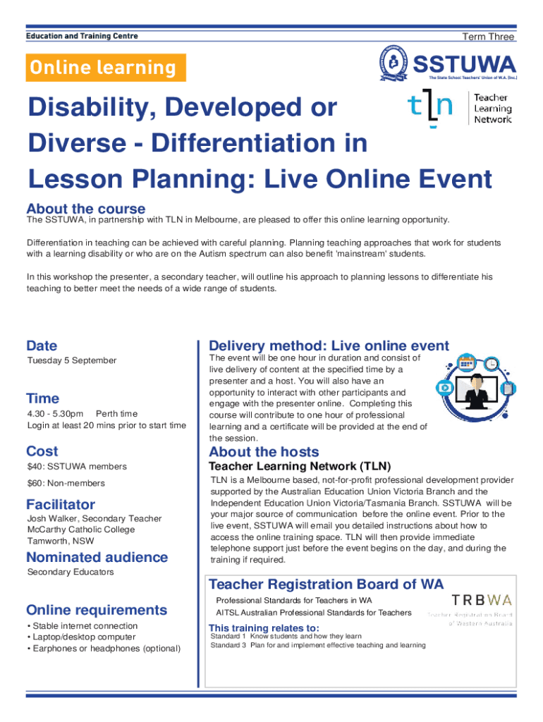 Fillable Online 3 Ways to Plan for Diverse Learners: What Teachers Do ...