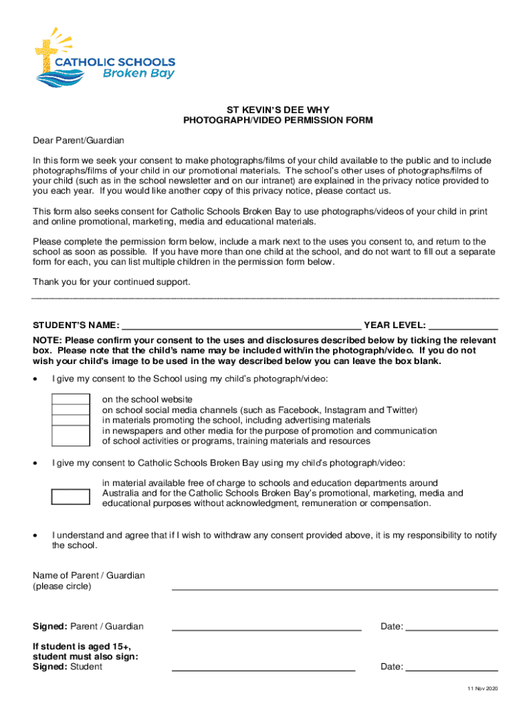 Fillable Online Dear Parents, Permission to Photograph Your Child Fax ...