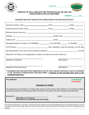 Fillable Online Open Burning Application/ Permit Fax Email Print - pdfFiller