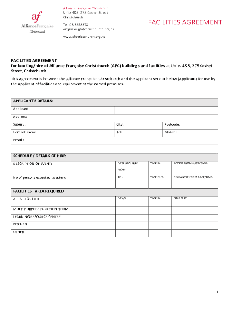 Fillable Online facilities agreement Fax Email Print - pdfFiller