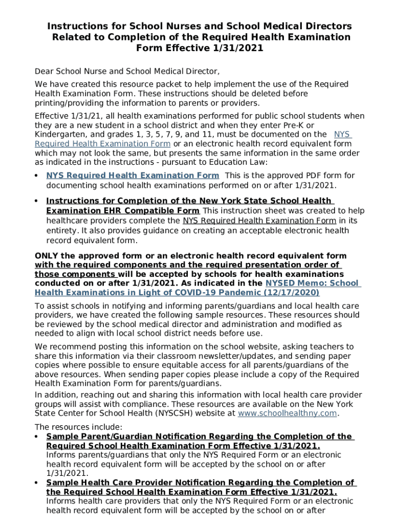 Required School Health Exam ... Doc Template | pdfFiller