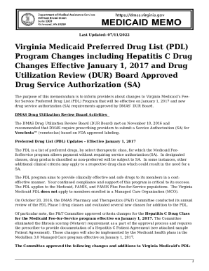 Fillable Online Virginia Medicaid Preferred Drug List (PDL) Program ...