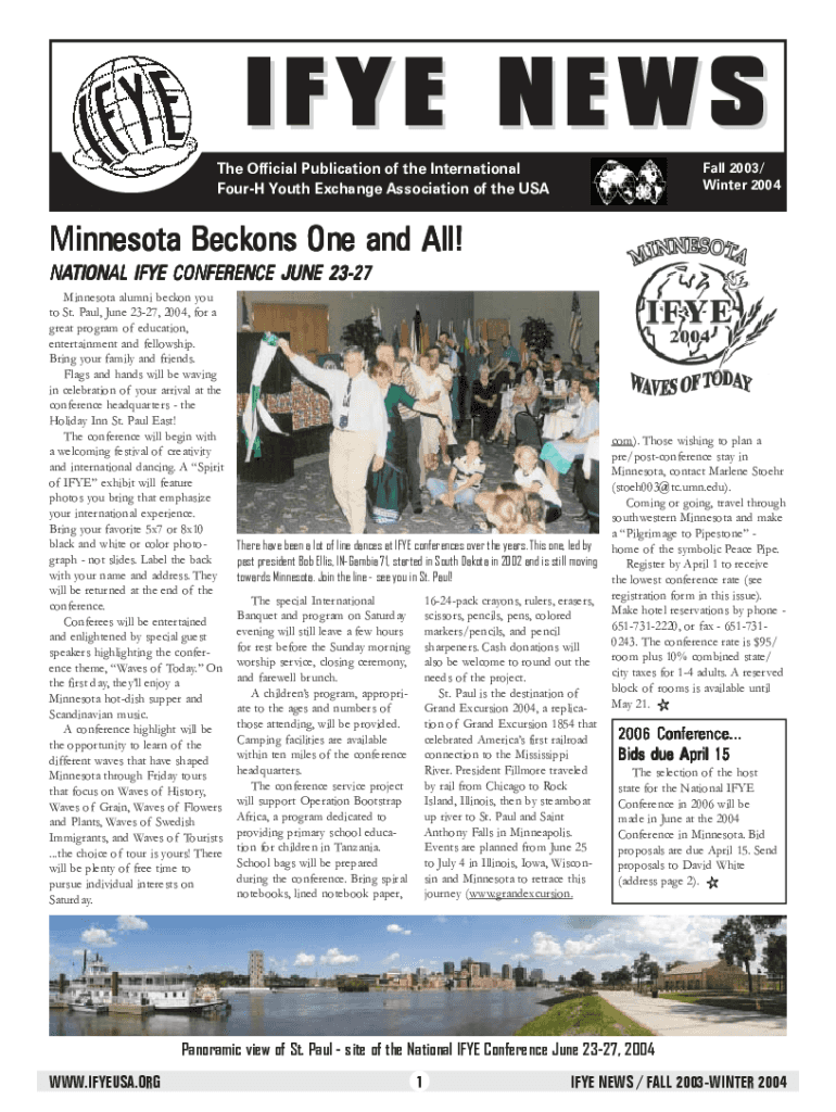 Fillable Online IFYE, a path to the worldWelcome to the European IFYE ...