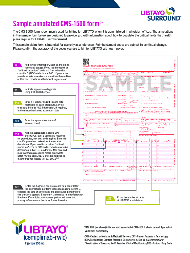 Fillable Online Sample Annotated CMS Forms. The annotations in the ...