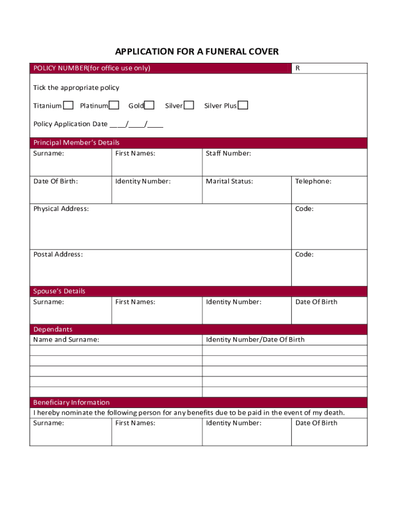 Fillable Online Funeral plan authorisation form pdf Fax Email Print ...
