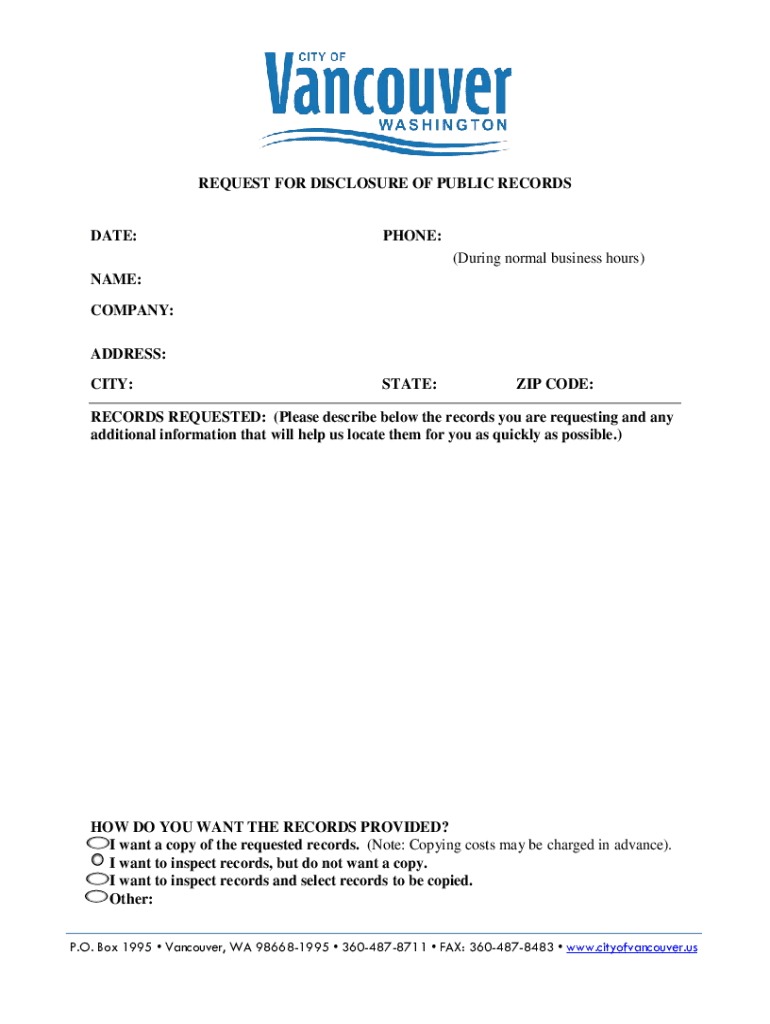 Fillable Online Fillable Online REQUEST FOR DISCLOSURE OF PUBLIC ...