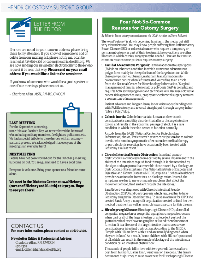 Fillable Online The Benefits of Attending an Ostomy Support Group Fax ...
