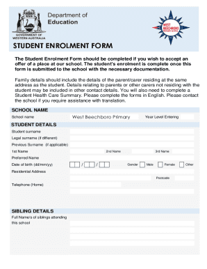 Fillable Online westbeechborops wa edu Confirmation of Enrolment (CoE ...
