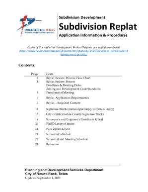 Fillable Online Application for Preliminary & Final Subdivision Plat ...