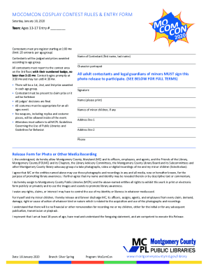 Fillable Online mocomcon cosplay contest rules & entry form Fax Email ...