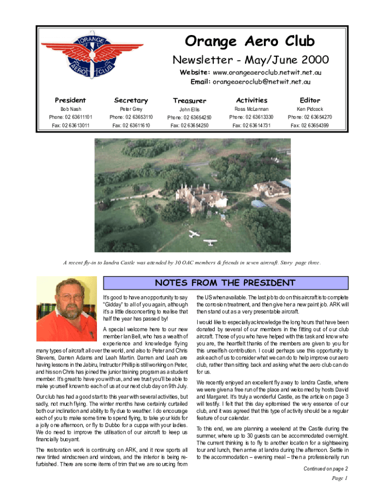 Fillable Online Orange Aero Club Fax Email Print - pdfFiller