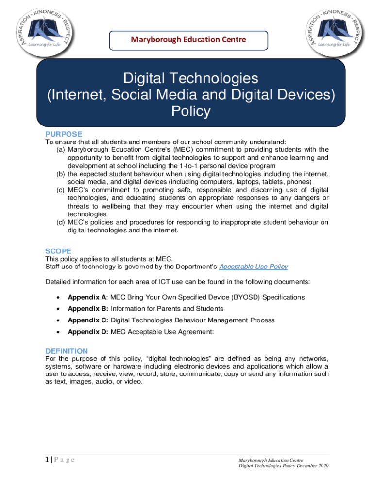 Fillable Online DIGITAL TECHNOLOGIES (Internet/Social Media/Devices) ... Fax Email Print - pdfFiller