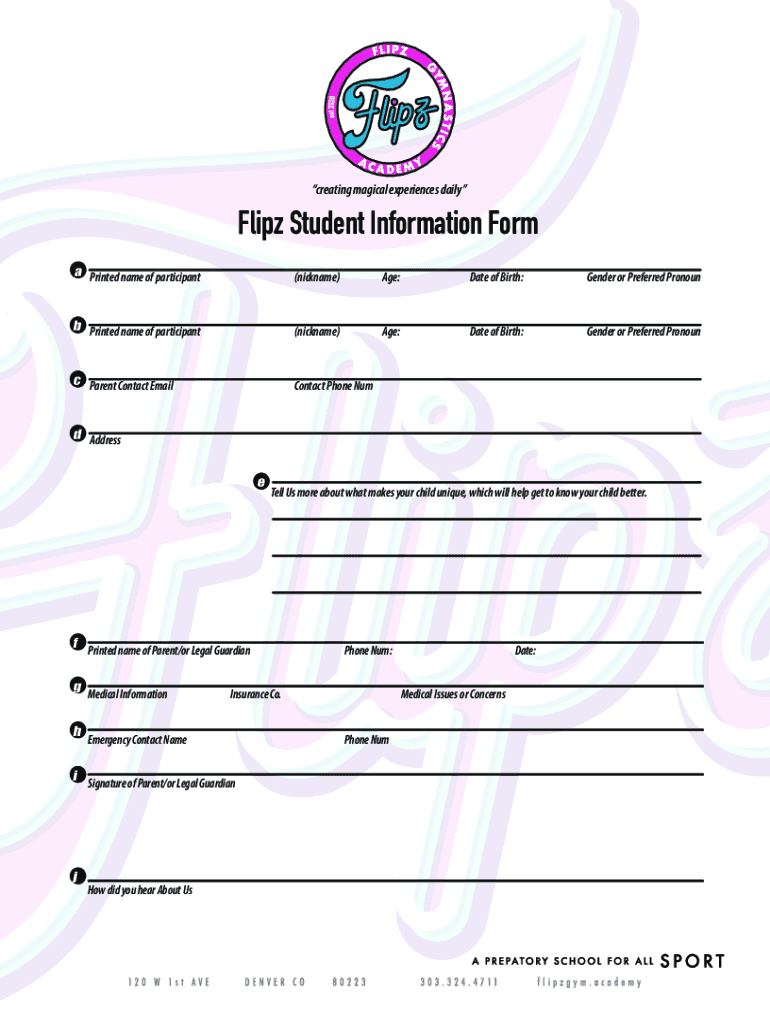 Fillable Online FINAL 2022 Student Info Form 2021 f1 Fax Email Print ...