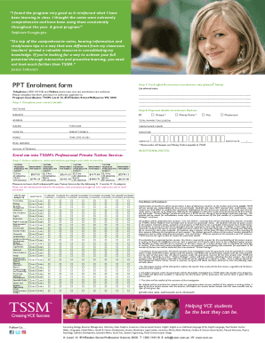 Fillable Online PPT Enrolment form Fax Email Print - pdfFiller