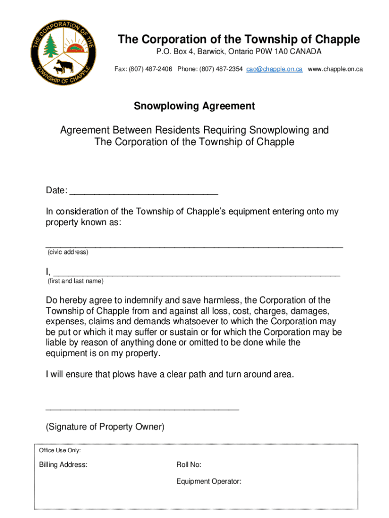 Fillable Online chapple on Welcome to the Township of ChappleTownship ...