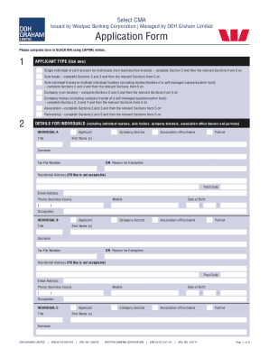 Fillable Online Select CMA - Application Form Fax Email Print - pdfFiller