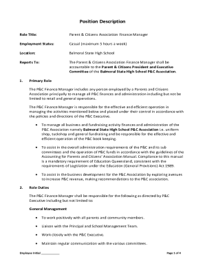 Fillable Online PARENT LIAISON GENERAL STATEMENT OF JOB Under ... Fax ...