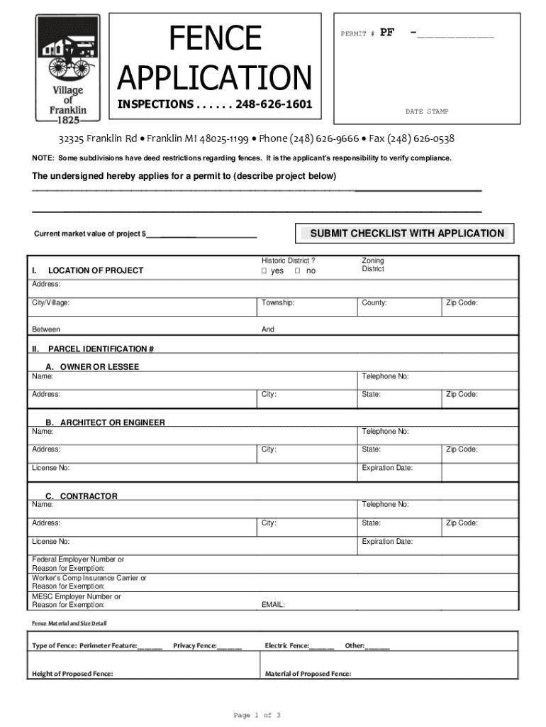 Fillable Online Fence Permitdob - DC Department of Buildings Fax Email ...