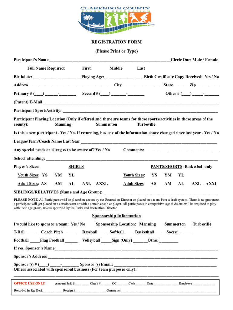 Fillable Online REST CENTRE REGISTRATION FORM Fax Email Print - pdfFiller