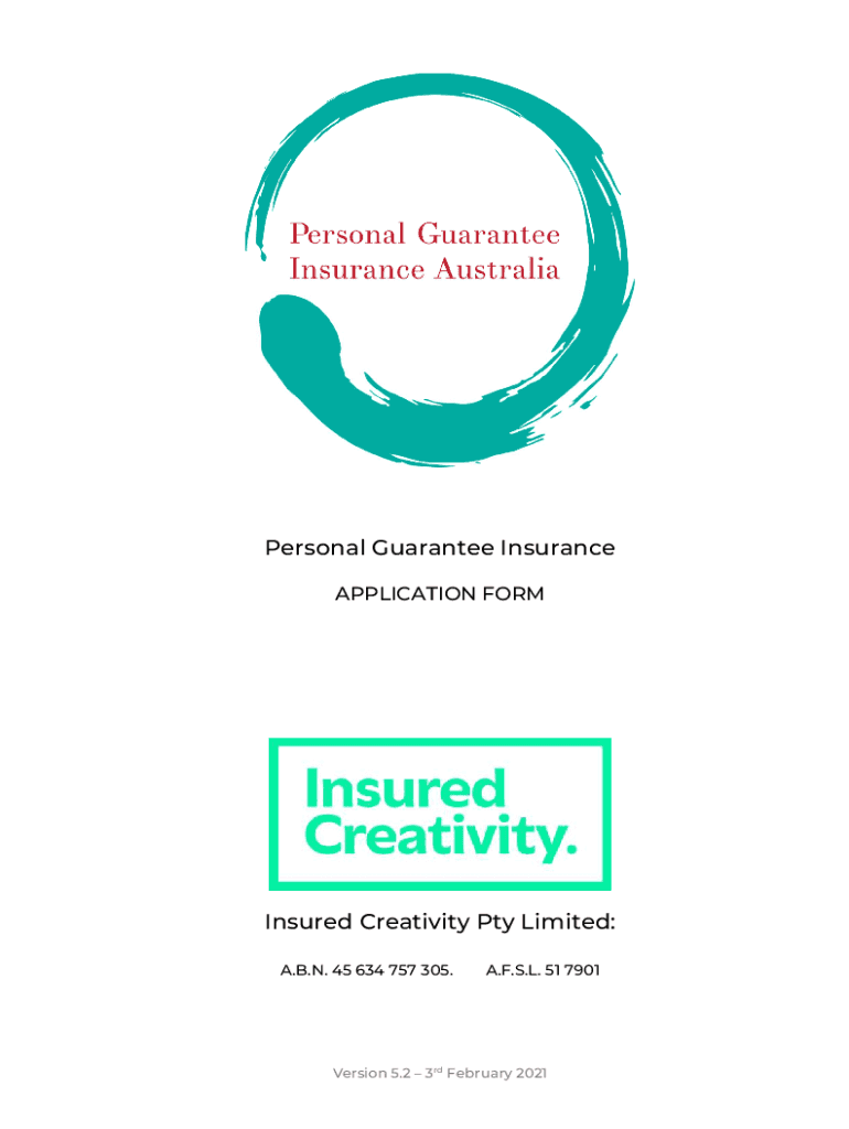 Fillable Online Personal Guarantee Insurance Australia: PGIA Fax Email ...