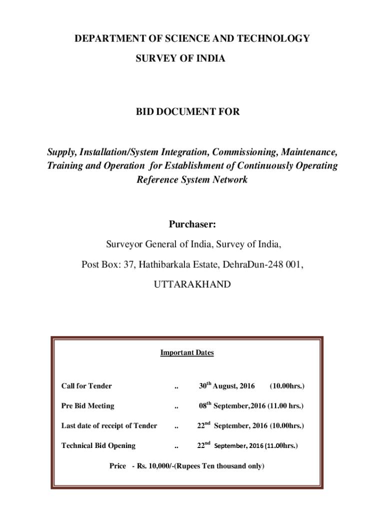 Fillable Online surveyofindia gov Survey of India to establish ...