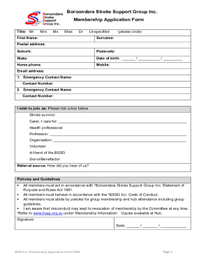 Fillable Online 2023-BSSG-Membership-Application-Form. ... Fax Email ...