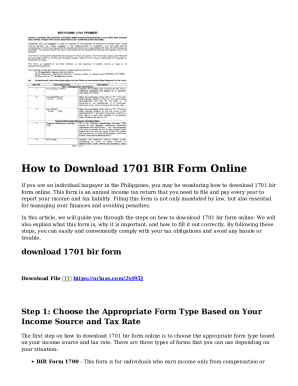 Fillable Online How to Fill Up and Submit the 1701 BIR Form Online Fax ...