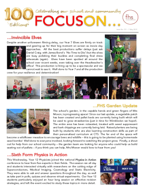 Fillable Online Invincible Elves FHS Garden Update Sixth Form ... Fax ...