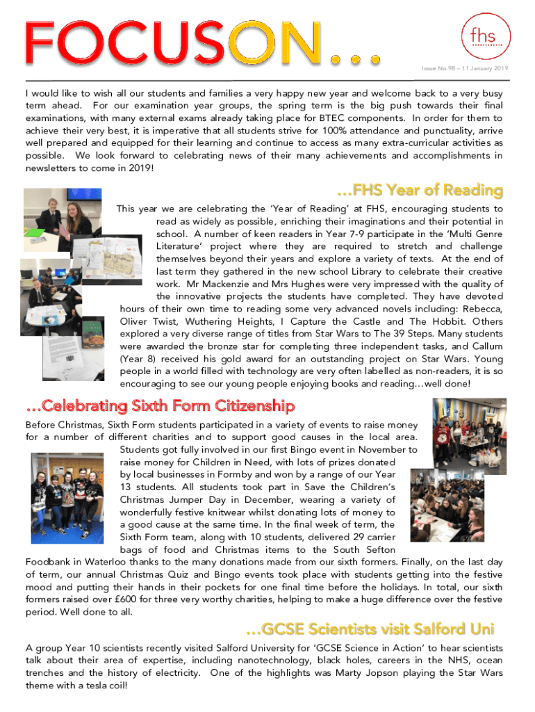 Fillable Online FHS Year of Reading Celebrating Sixth Form ... Fax ...