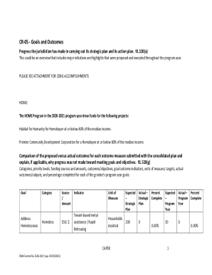 Fillable Online Goals and Outcomes - Progress the jurisdiction has made ...