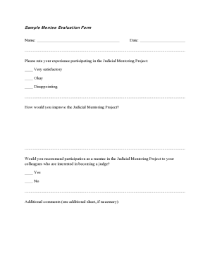 Fillable Online Sample Mentee Evaluation Form Fax Email Print - pdfFiller
