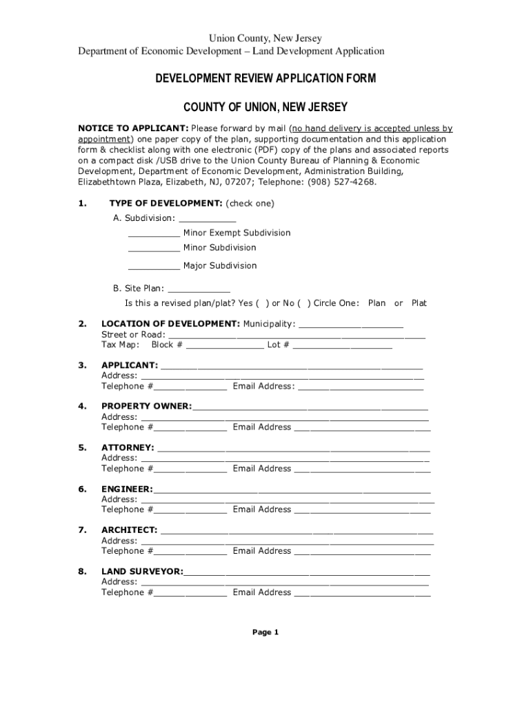 Fillable Online Land Development Review Application Form Fax Email ...