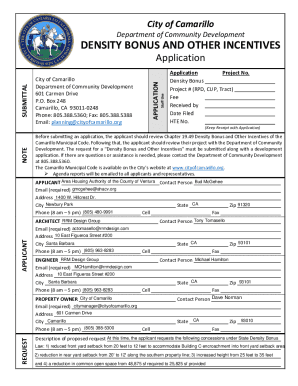 Fillable Online DENSITY BONUS AND OTHER INCENTIVES Fax Email Print ...