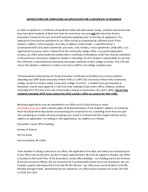 Fillable Online instructions for completing an application for a certificate of residence Fax ...