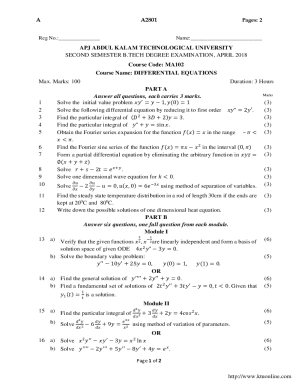 Fillable Online DIFFERENTIAL EQUATIONS Previous Years Question Papers Fax Email Print - pdfFiller