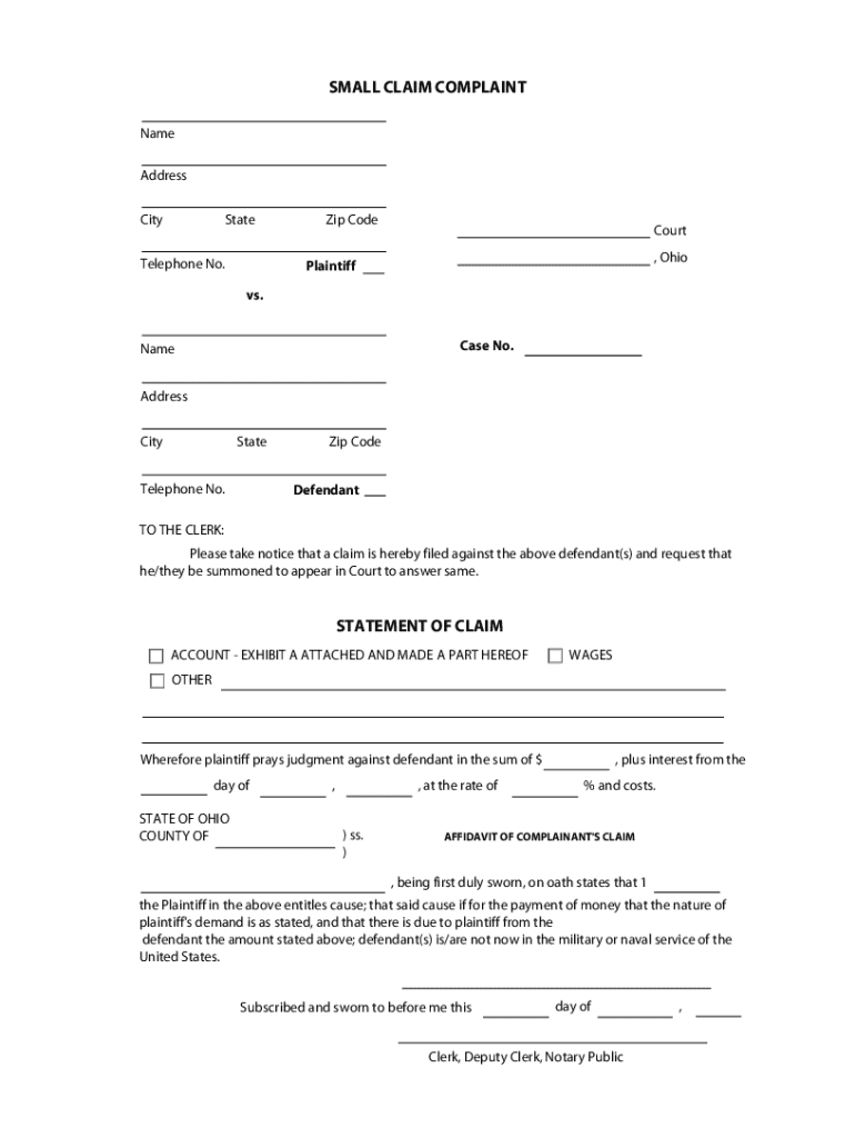 Fillable Online Small Claims Division Fax Email Print - pdfFiller