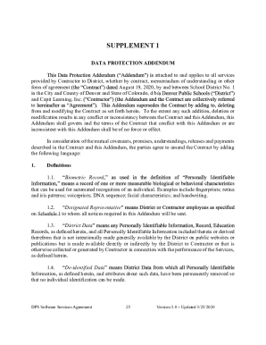 Fillable Online Data Protection Addendum Sample Clauses Fax Email Print ...