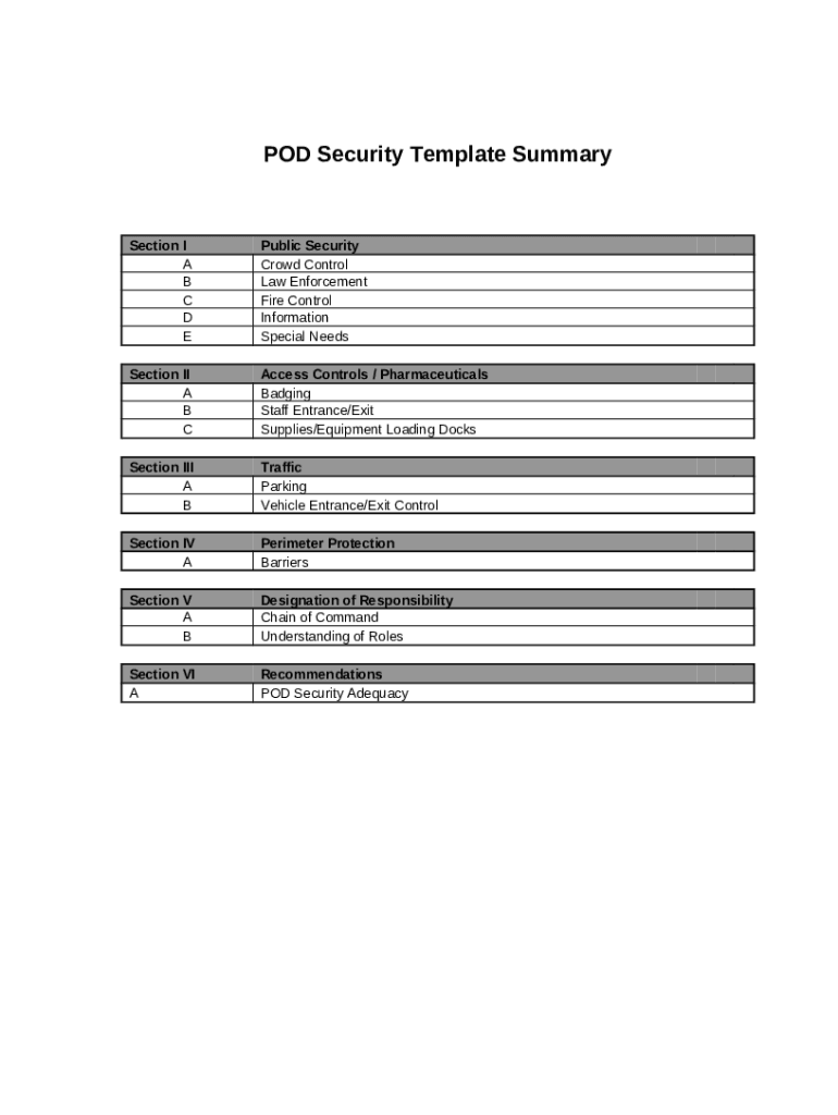 POD Security Template Summary - dphhs mt Doc Template | pdfFiller