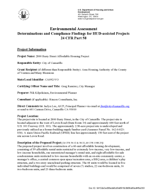 Fillable Online 24 CFR Part 58 -- Environmental Review Procedures for ...