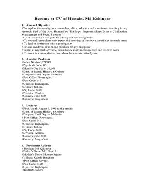 Fillable Online Resumes and CVs - Graduate School - Cornell University ...