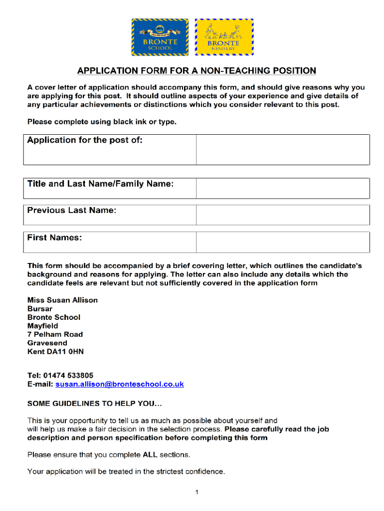 Fillable Online Support staff application form Fax Email Print - pdfFiller